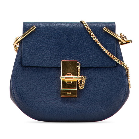 Chloe | Bags | Chloe Blue Leather Shoulder Bag | Poshmark
